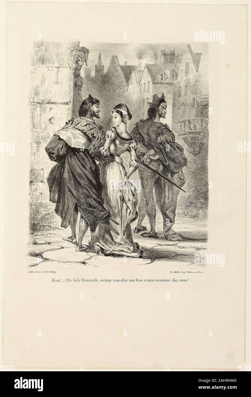 Eugène Delacroix. Faust Trying to Seduce Marguerite, from Faust. 1828 ...