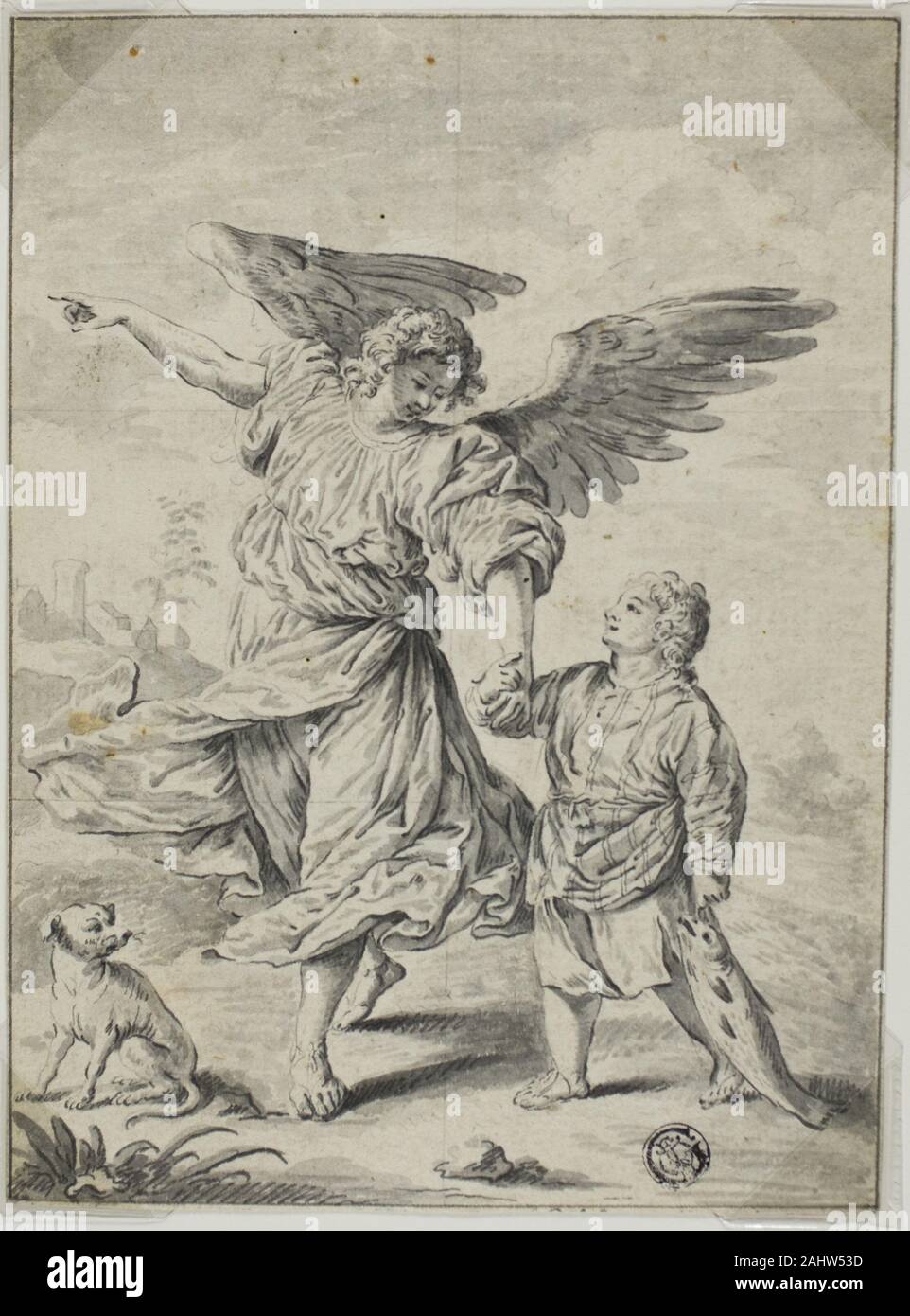 Titian. Tobias and the Angel. 1508–1576. Italy. Pen and black ink, with ...