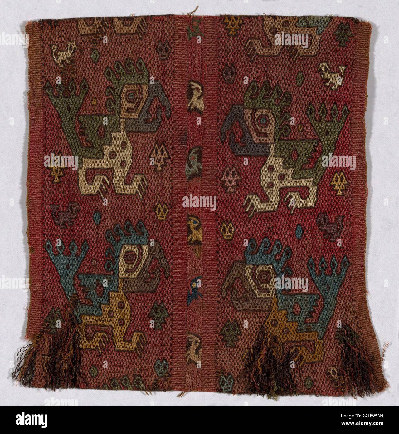 Embroidered with wool camelid in chain stitches hi-res stock ...