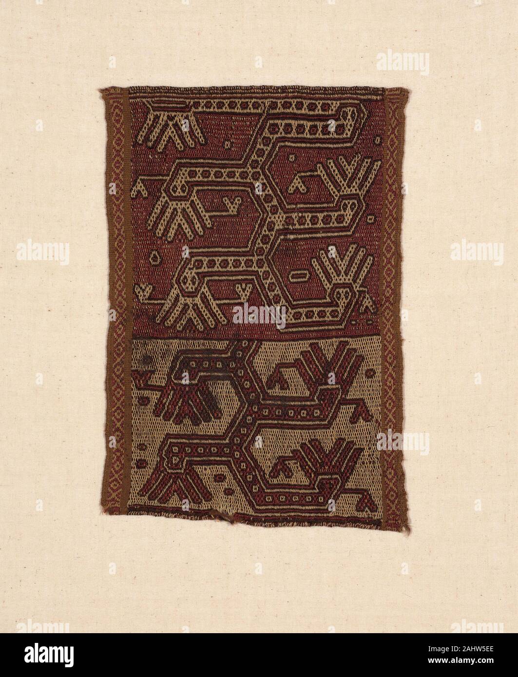 Fragment. 1000–1476. Peru. Wool (camelid), three-color complementary ...