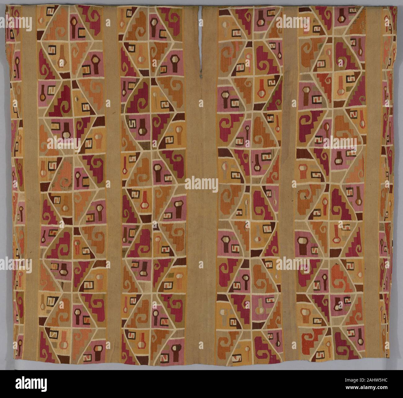 Neck and armholes finished with wool camelid in overcast stitches hi ...