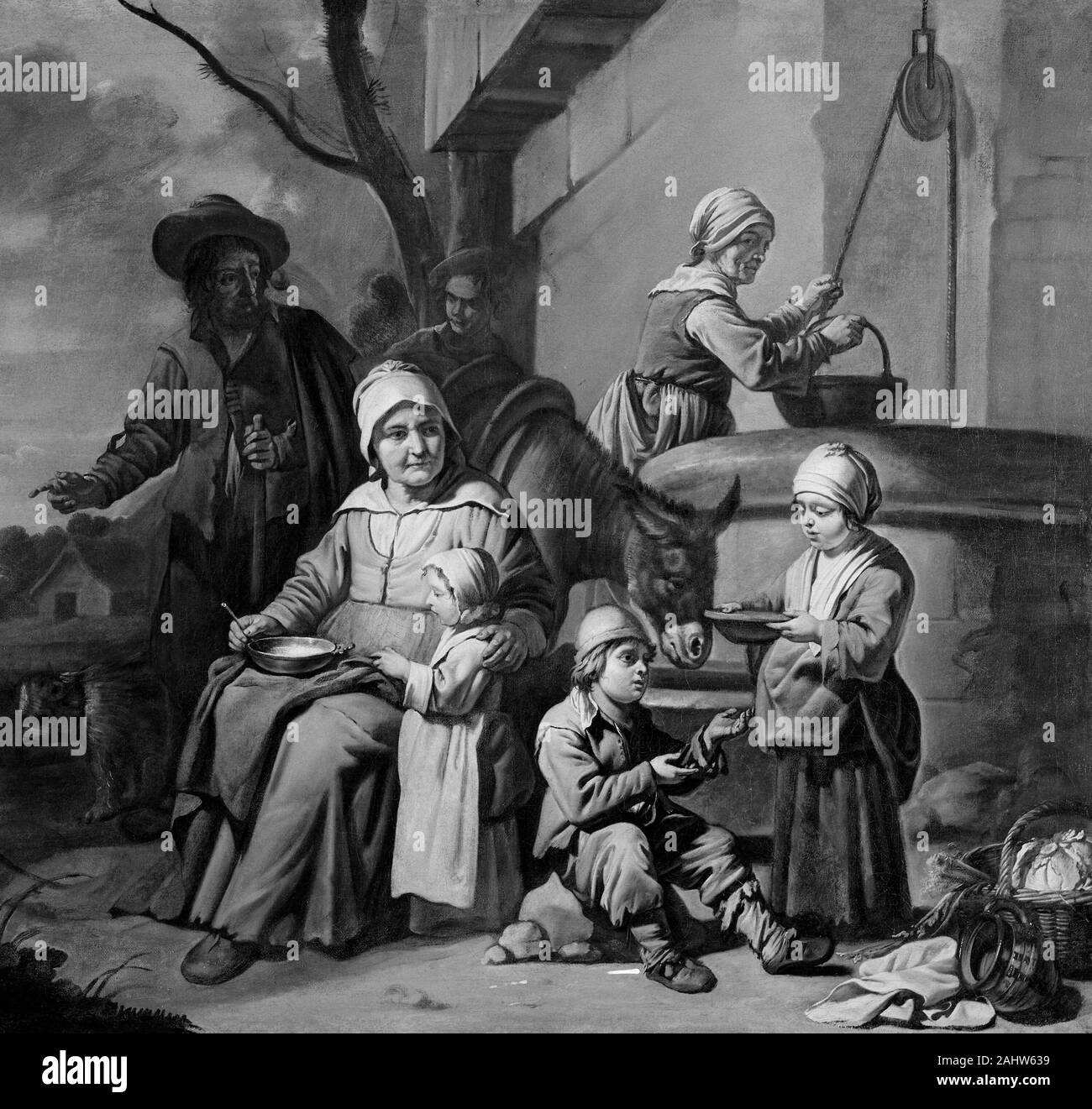 The Master of the Children's Caps. Peasant Family at a Well. 1650–1660 ...