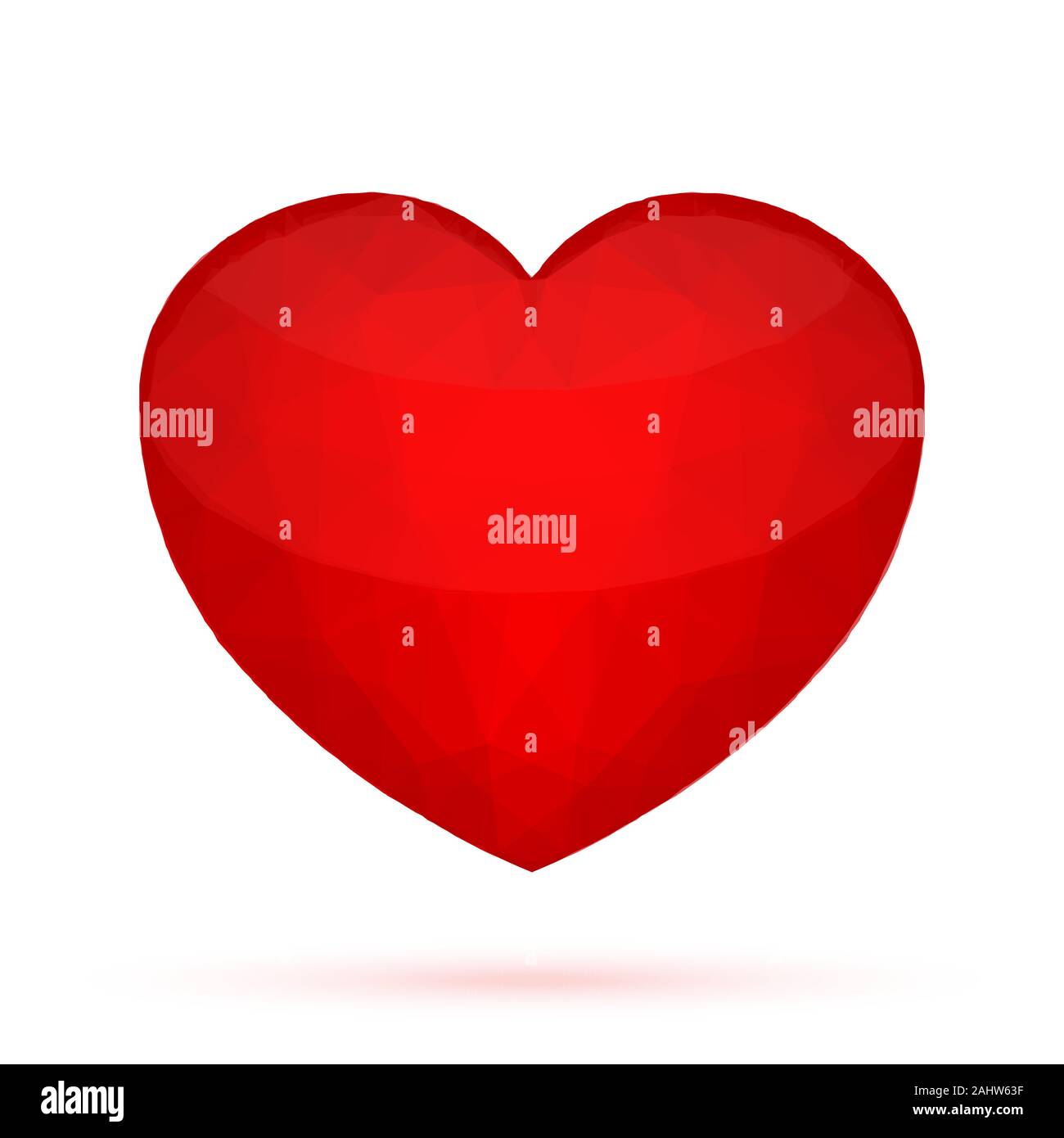 Red polygonal heart on white background vector Stock Vector Image & Art ...