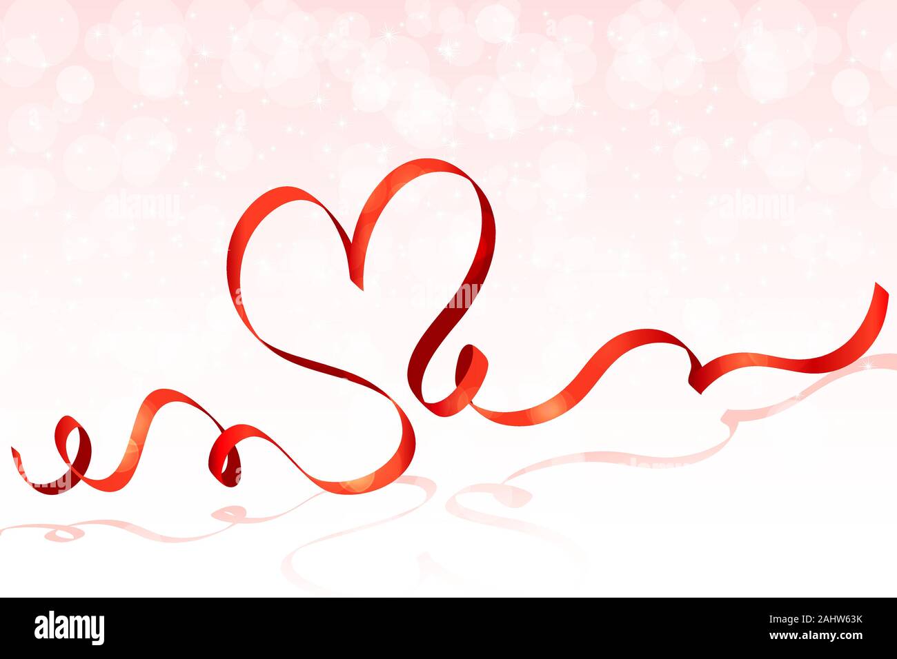 Red ribbon heart vector Stock Vector Image & Art - Alamy