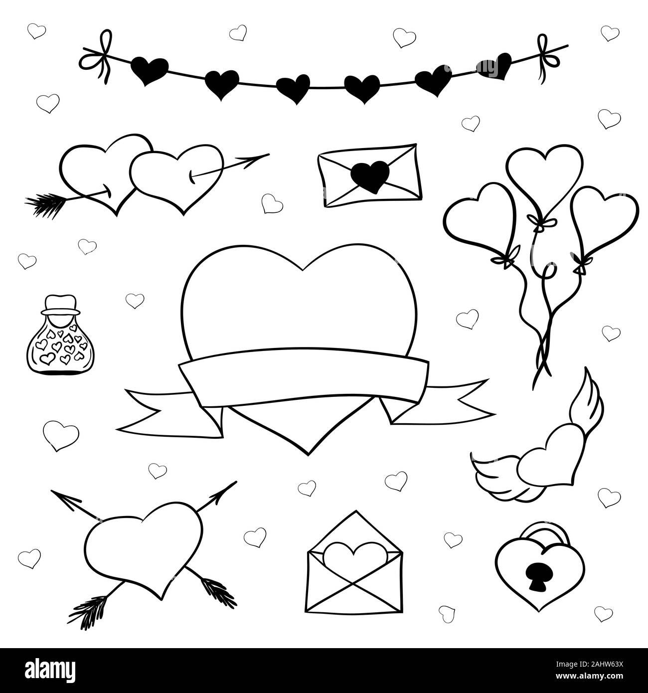 Vector wedding day card Black and White Stock Photos & Images - Alamy