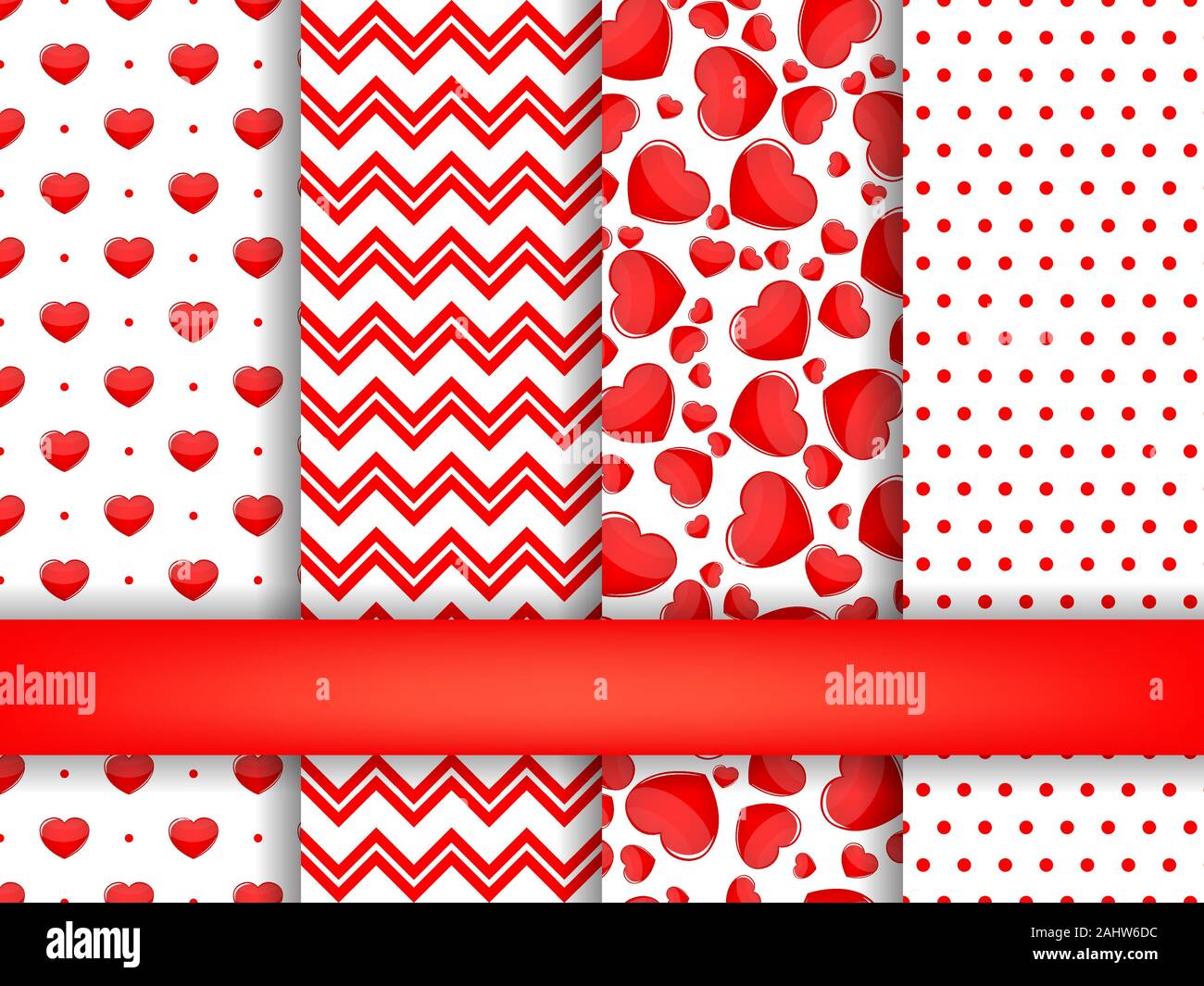Set of Valentines Day seamless pattern background vector Stock Vector ...