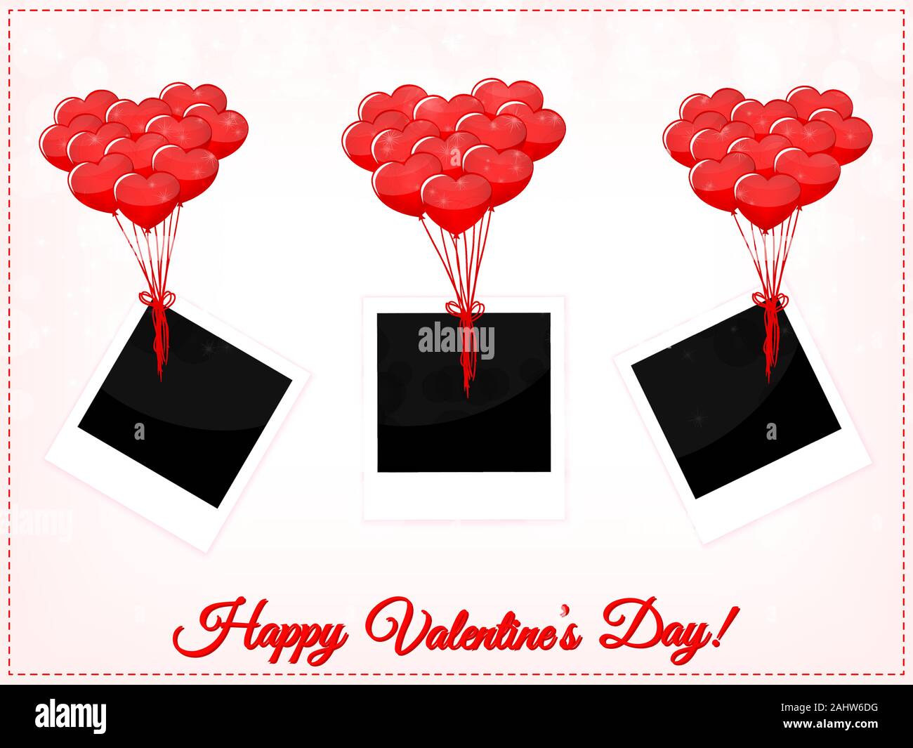 Valentines Day photo frames with balloons Stock Vector Image & Art - Alamy