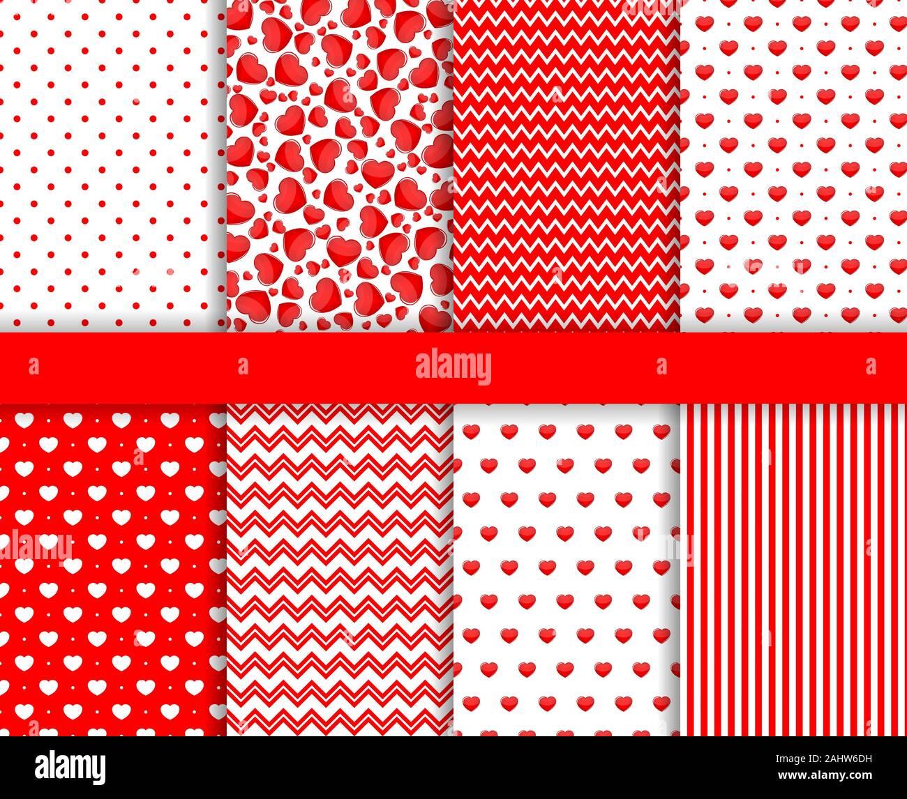 Set of Valentines Day seamless pattern background vector Stock Vector ...