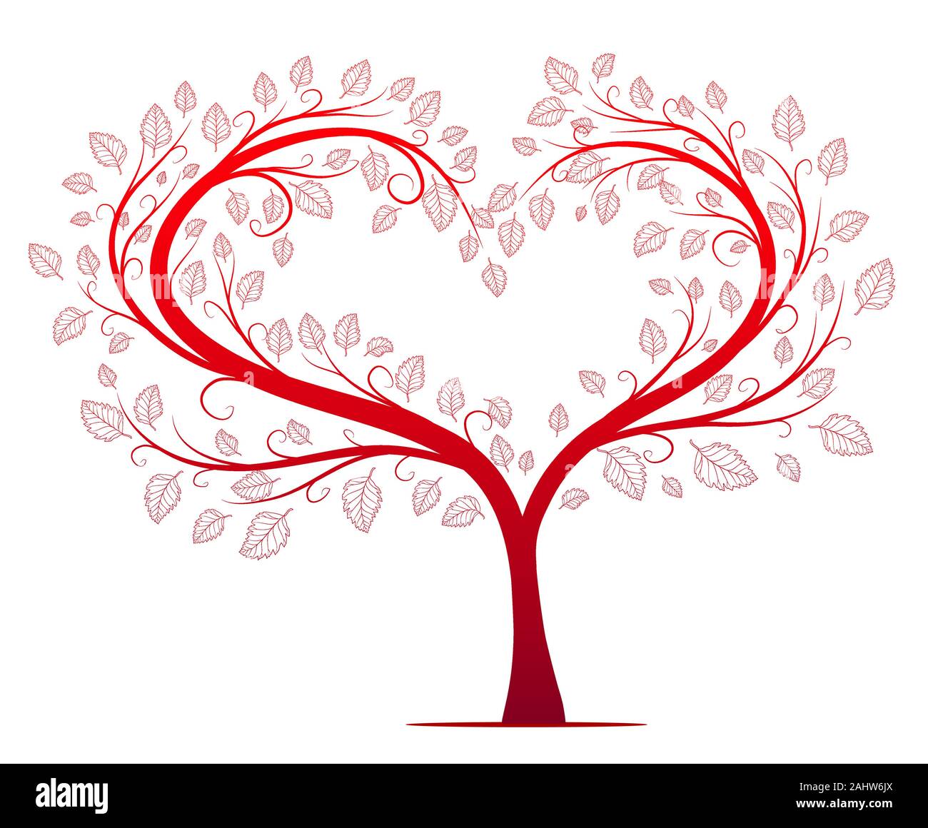 Red love tree vector Stock Vector Image & Art - Alamy