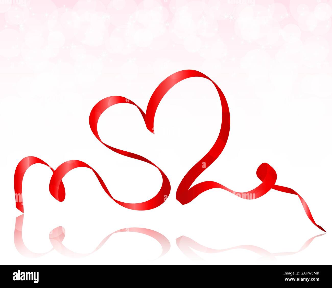 Red ribbon heart background vector Stock Vector Image & Art - Alamy