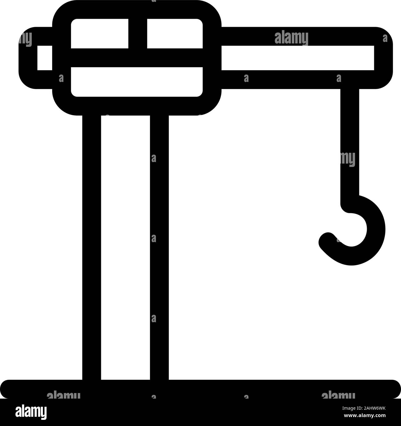 Construction crane icon vector. Isolated contour symbol illustration ...