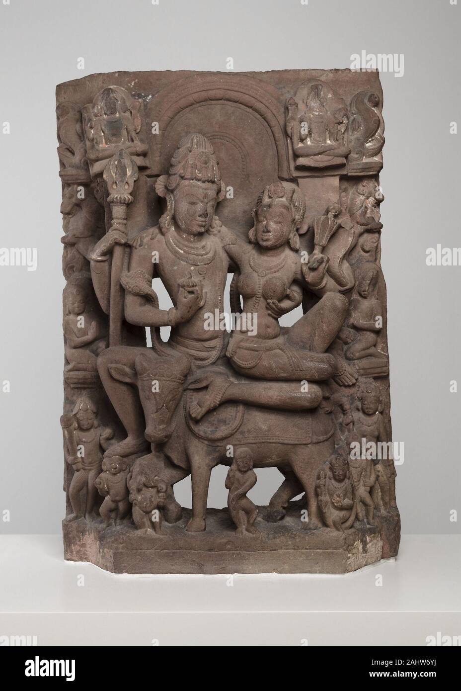 God Shiva Seated in Loving Embrace with Goddess Uma on the Bull Nandi ...