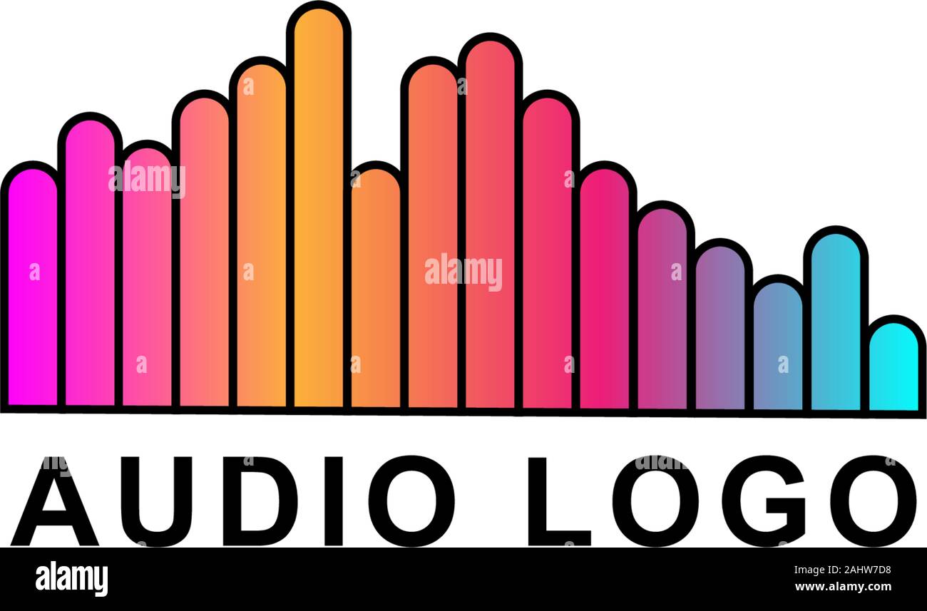 Audio Wave Spectrum Visual Logo, Rounded Spectrum Bar Design Vector ...