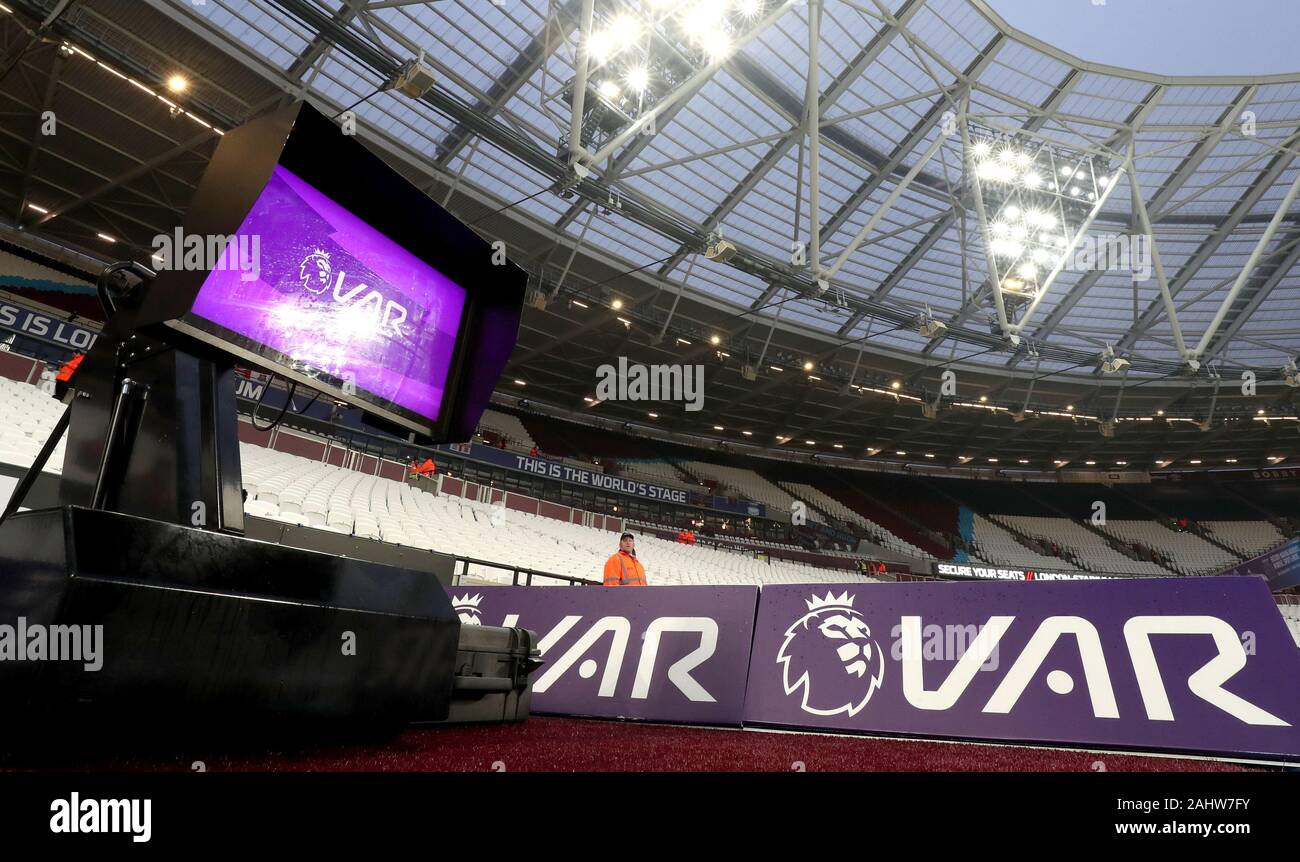 A general view of the VAR system at the London Stadium Stock Photo - Alamy