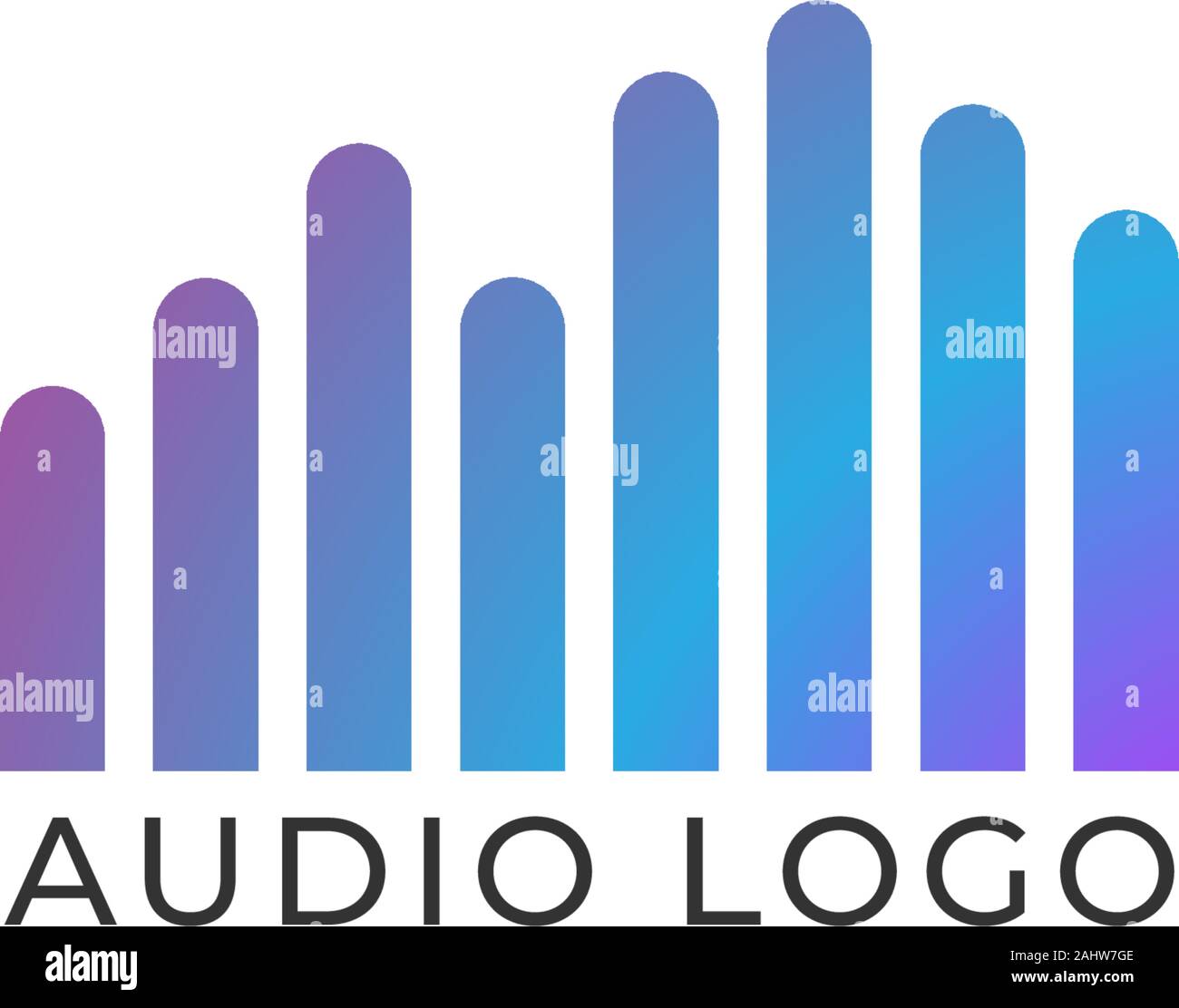 Audio Wave Spectrum Visual Logo Rounded Spectrum Bar Design Vector