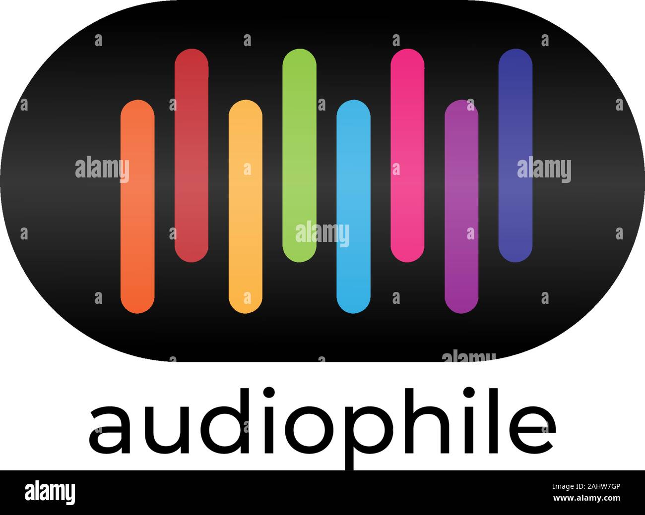 Audio Wave Spectrum Capsule Visual Logo, Rounded Spectrum Bar Design ...