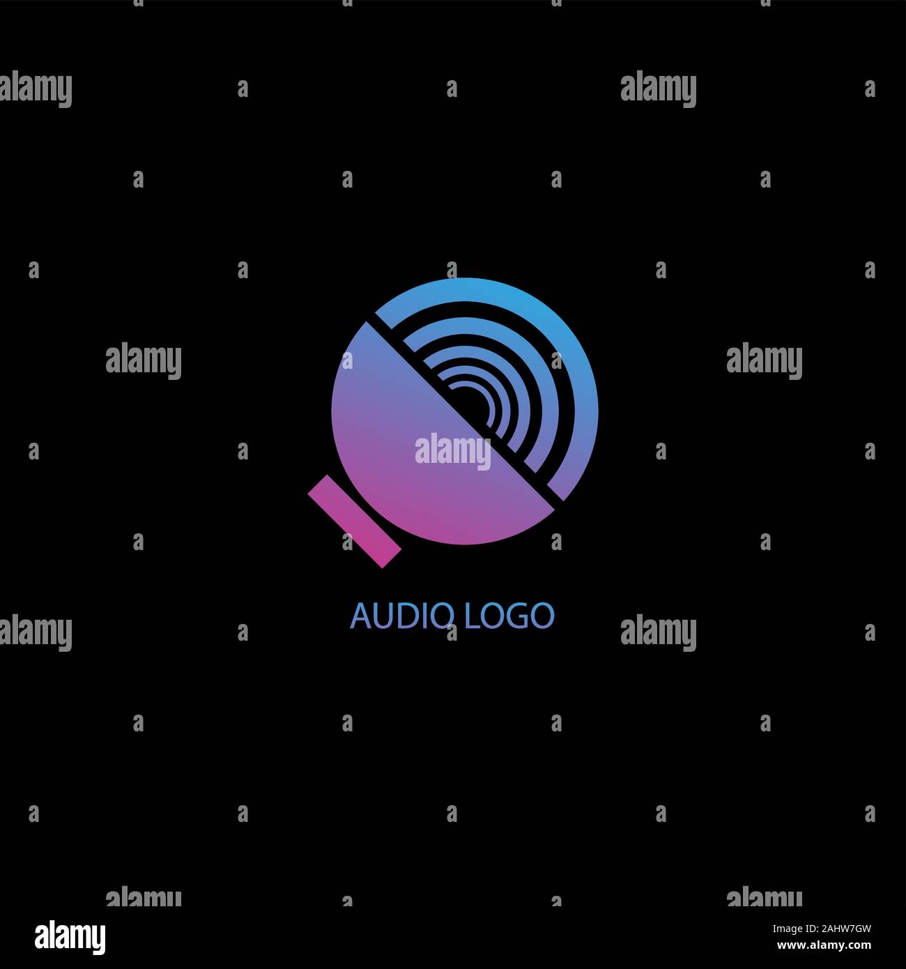 Speaker Sound Logo Concept, Audio Signal Design Template, Colorful ...