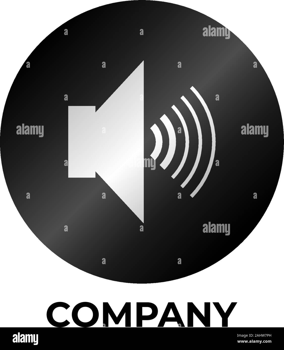 Speaker Sound Logo Concept, Audio Signal Design Vector, Black and White ...