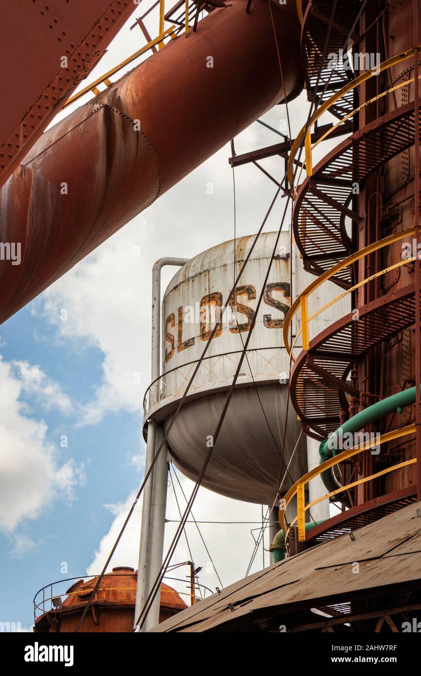 water tower at the Sloss Furnace in Birmingham Alabama Stock Photo - Alamy