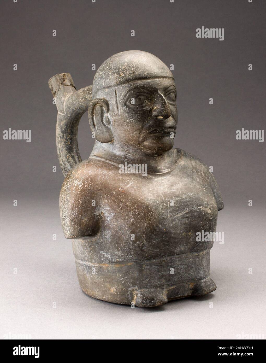 Moche. Portrait Vessel of Man with Arms that End at Elbows. 100 BC–500 ...