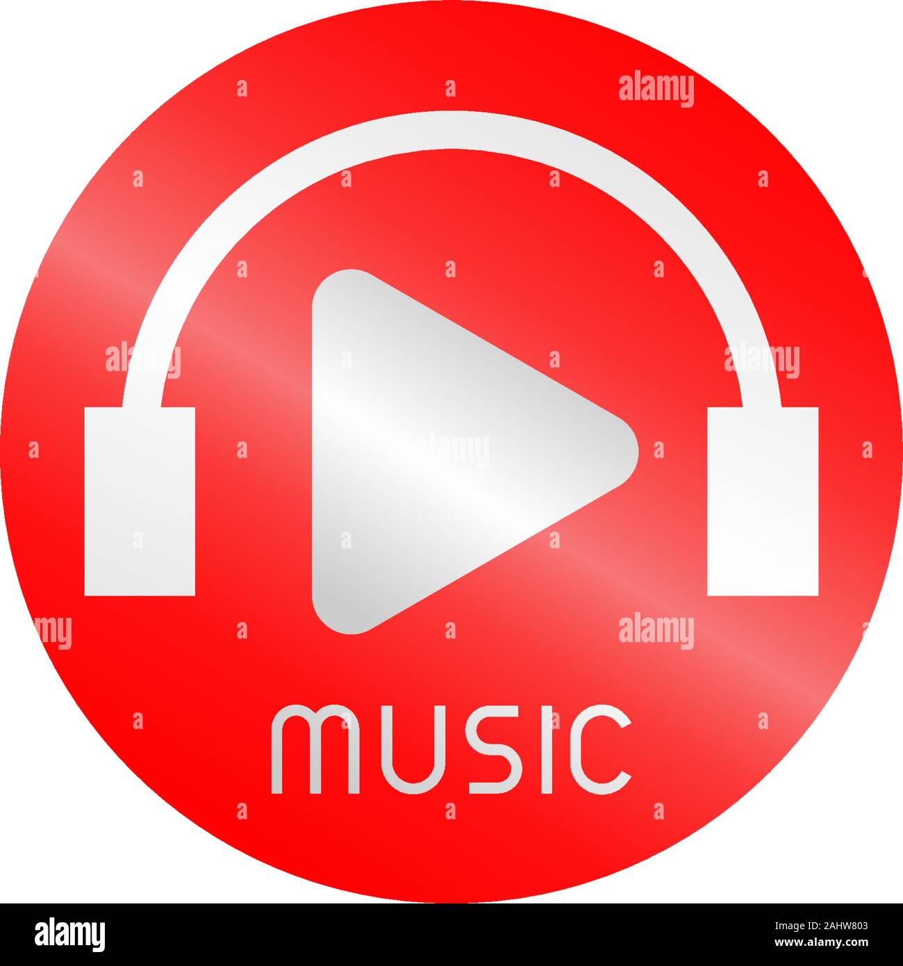 Audio Streaming Portal Logo Design Template, Entertainment Company, Red ...