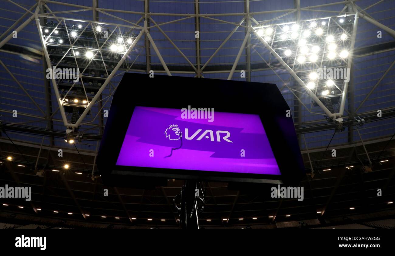 A general view of the VAR system at the London Stadium Stock Photo - Alamy