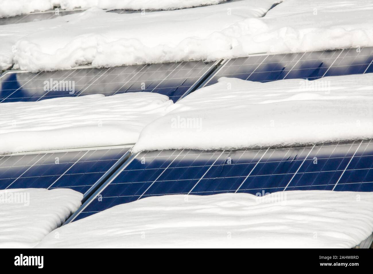 Solar modules with snow plates Stock Photo - Alamy