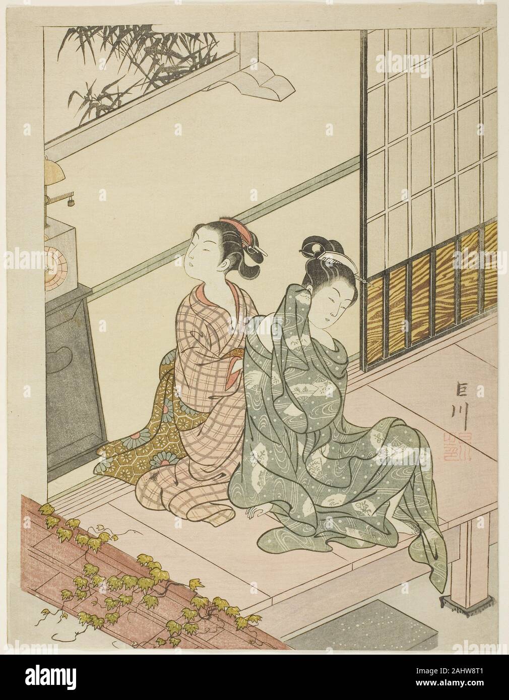 Suzuki Harunobu. The Evening Bell of the Clock (Tokei no bansho), from ...