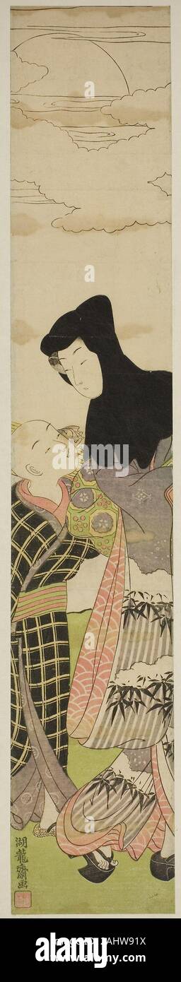 Isoda Koryusai. Woman Wearing Black Hood Speaks to Young Boy. 1767–1777 ...