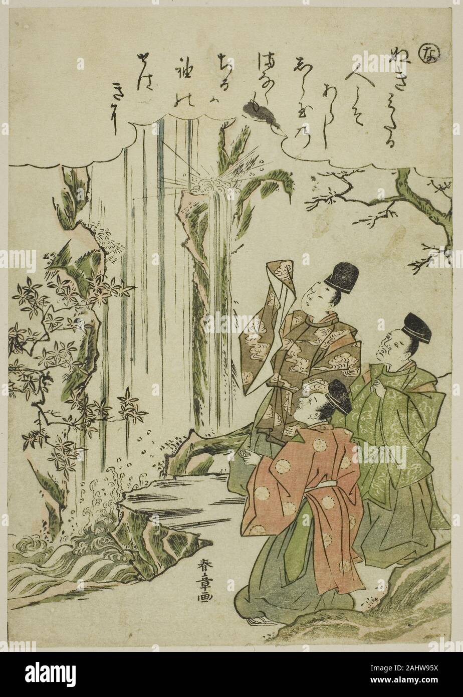 Katsukawa Shunsho. Na Nunobiki Waterfall, from the series Tales of Ise ...