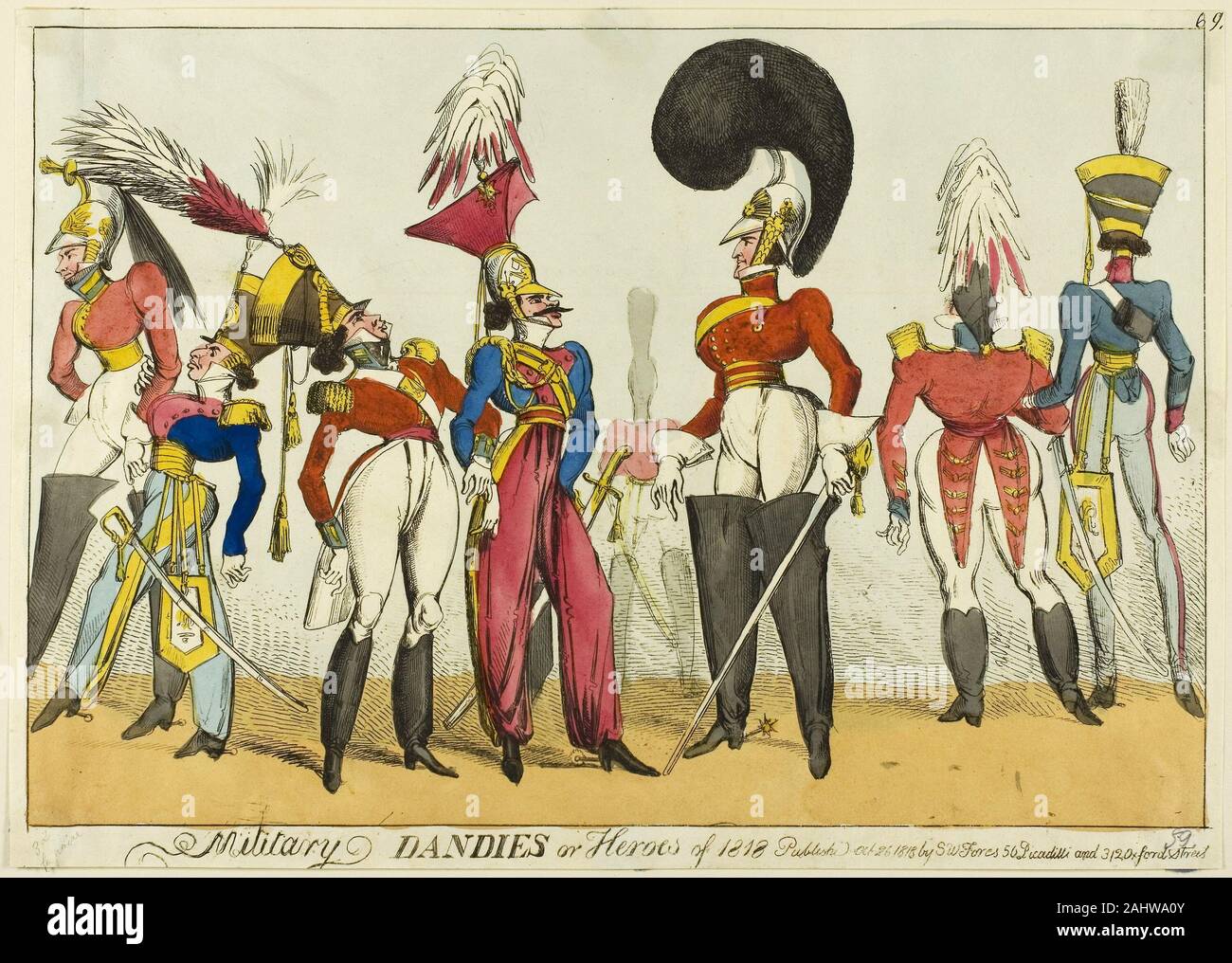 William Heath. Military Dandies or Heroes of 1818. 1818. England. Hand ...