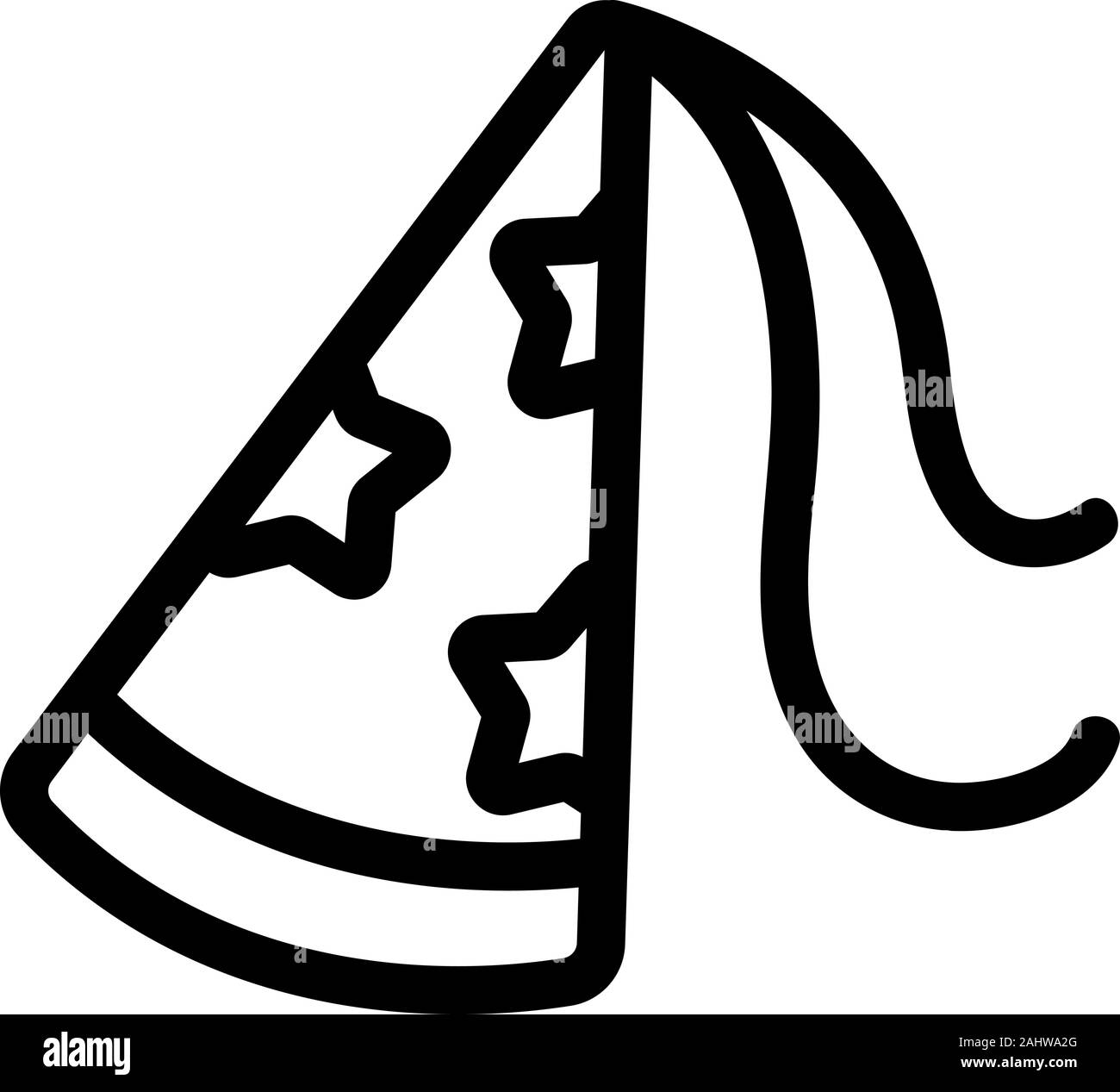 The magician cap icon vector. Isolated contour symbol illustration ...