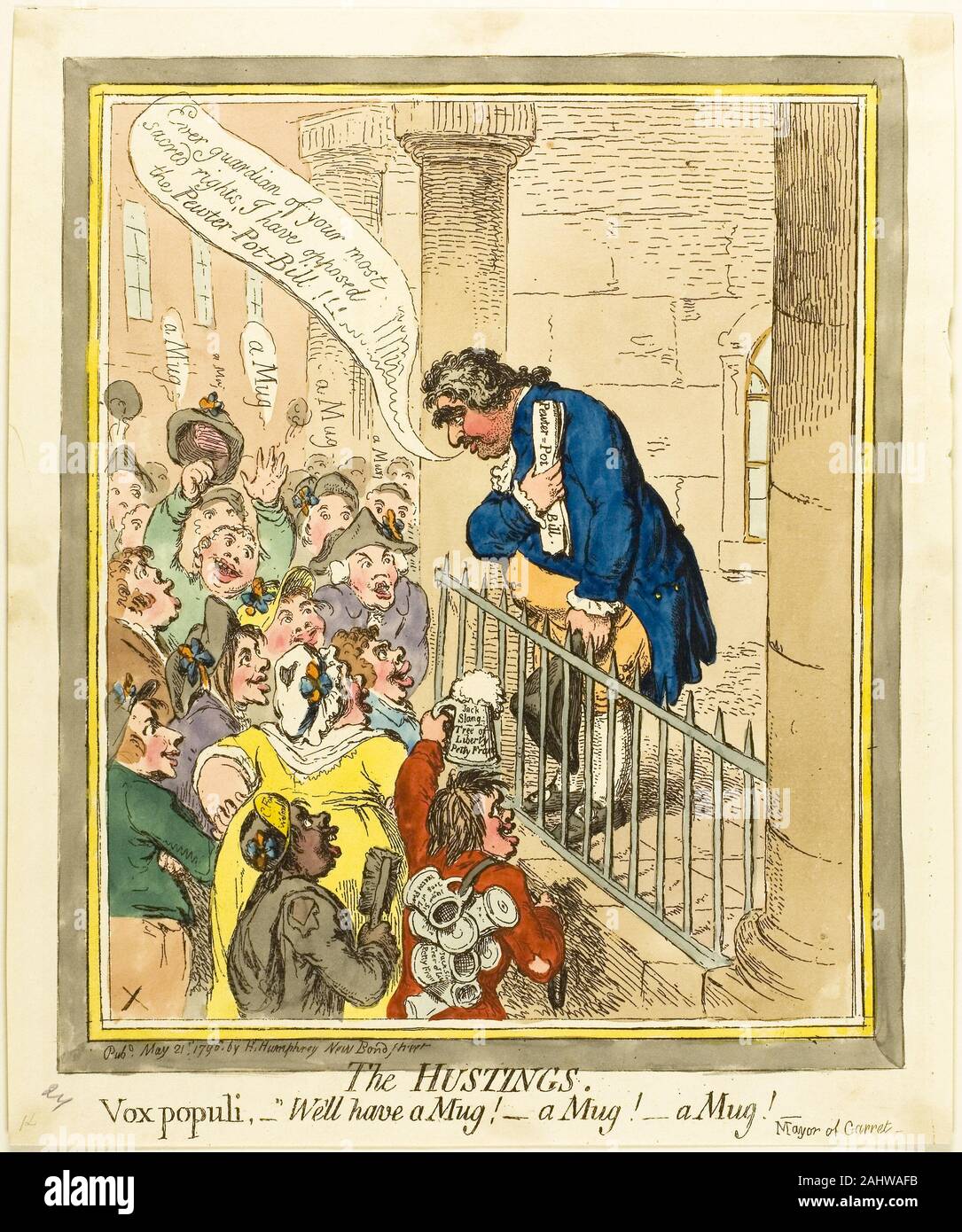 James Gillray. The Hustings. 1796. England. Etching in dark brown, with ...