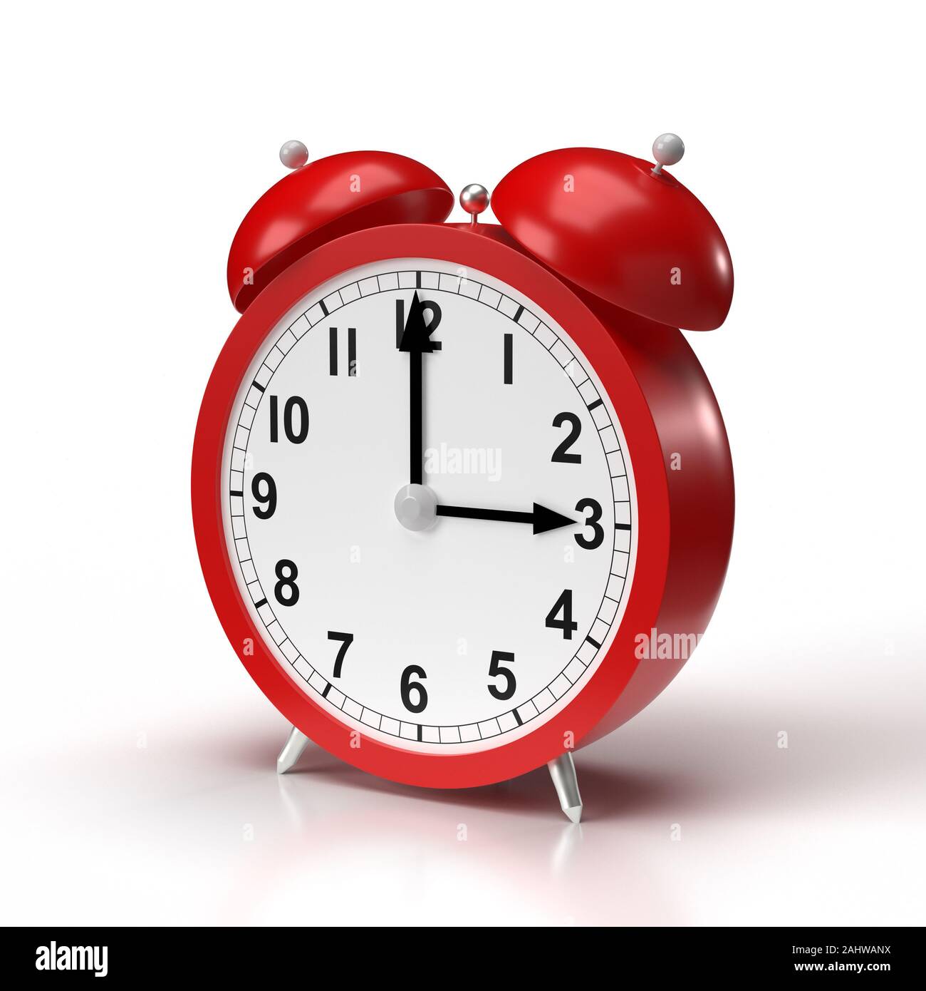 Abstract alarm clock on white background. 3D rendering Stock Photo - Alamy