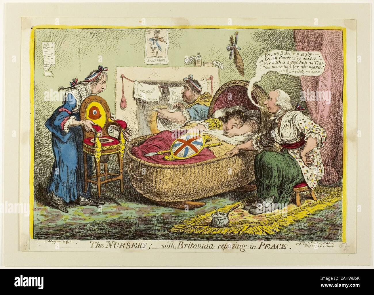 James Gillray. The Nursery, with Britannia Reposing in Peace. 1802 ...