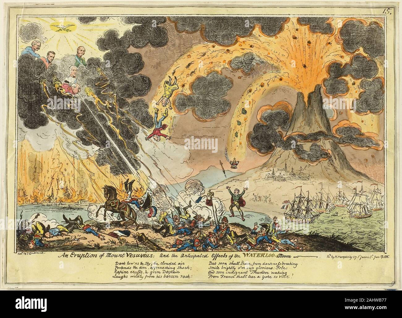 George Cruikshank. An Eruption of Mount Vesuvius. 1815. England. Hand ...