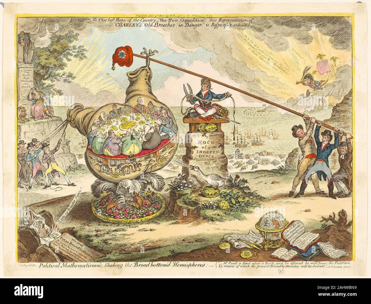 James Gillray. Political Mathematician's, Shaking the Broad Bottom'd ...