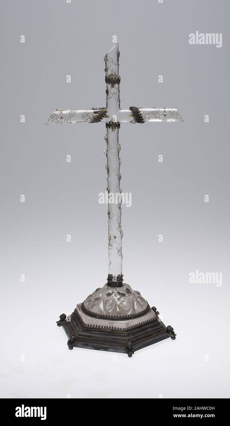 Cross. 1800–1899. France. Glass or crystal with metal mounts Stock ...