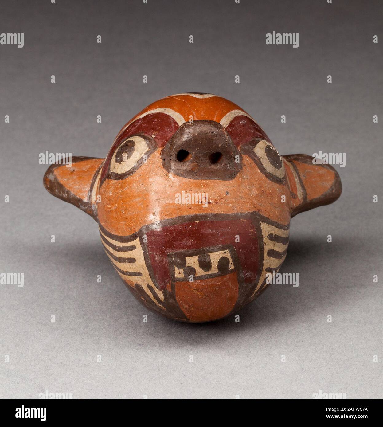 Nazca. Miniature Vessel in the Form of a Feline Head. 180 BC–500 AD ...