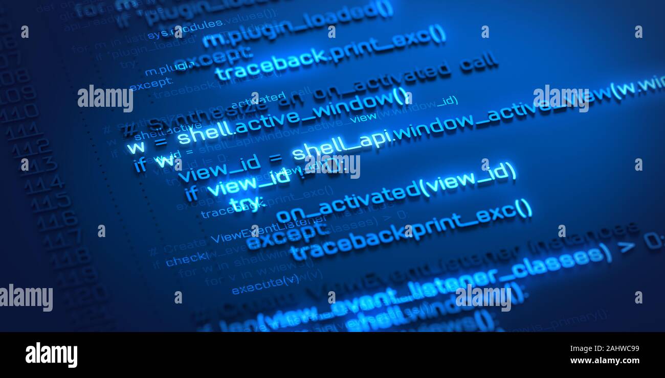 3D Illustration. Lines of computer code Stock Photo - Alamy