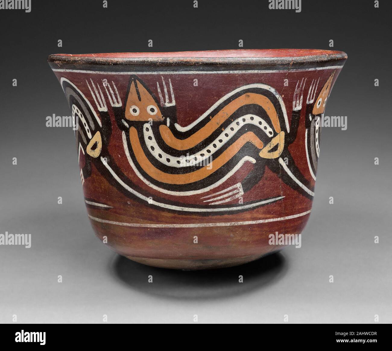 Nazca. Cup Depicting Abstract Lizards. 180 BC–500 AD. Nazca Valley ...