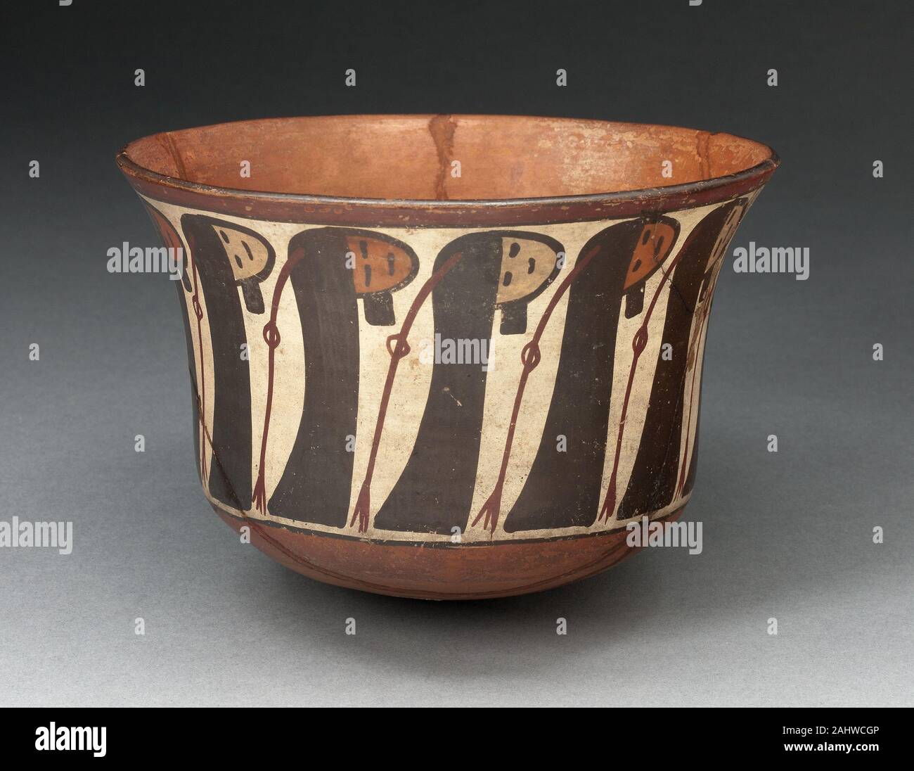 Nazca. Small Bowl Depicting a Row of Abstract Trophy Heads. 180 BC–500 ...