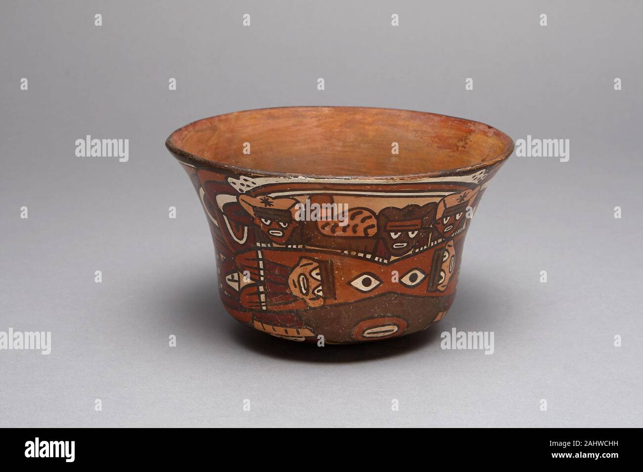 Nazca. Bowl Depicting a Figure Wearing a Headdress Containing Fish and ...