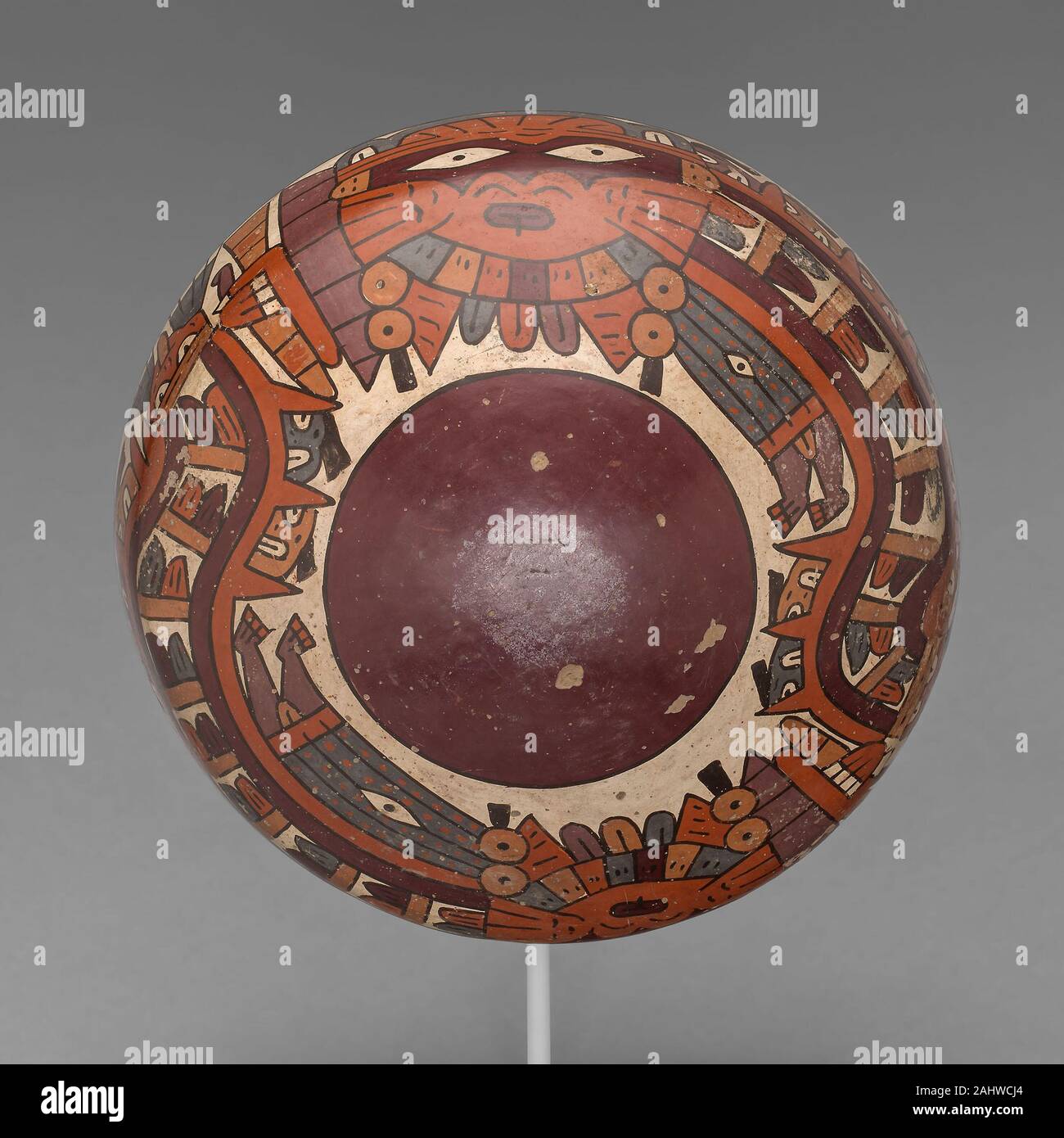 Nazca. One of a Pair of Matched Bowls Depicting Costumed Ritual ...