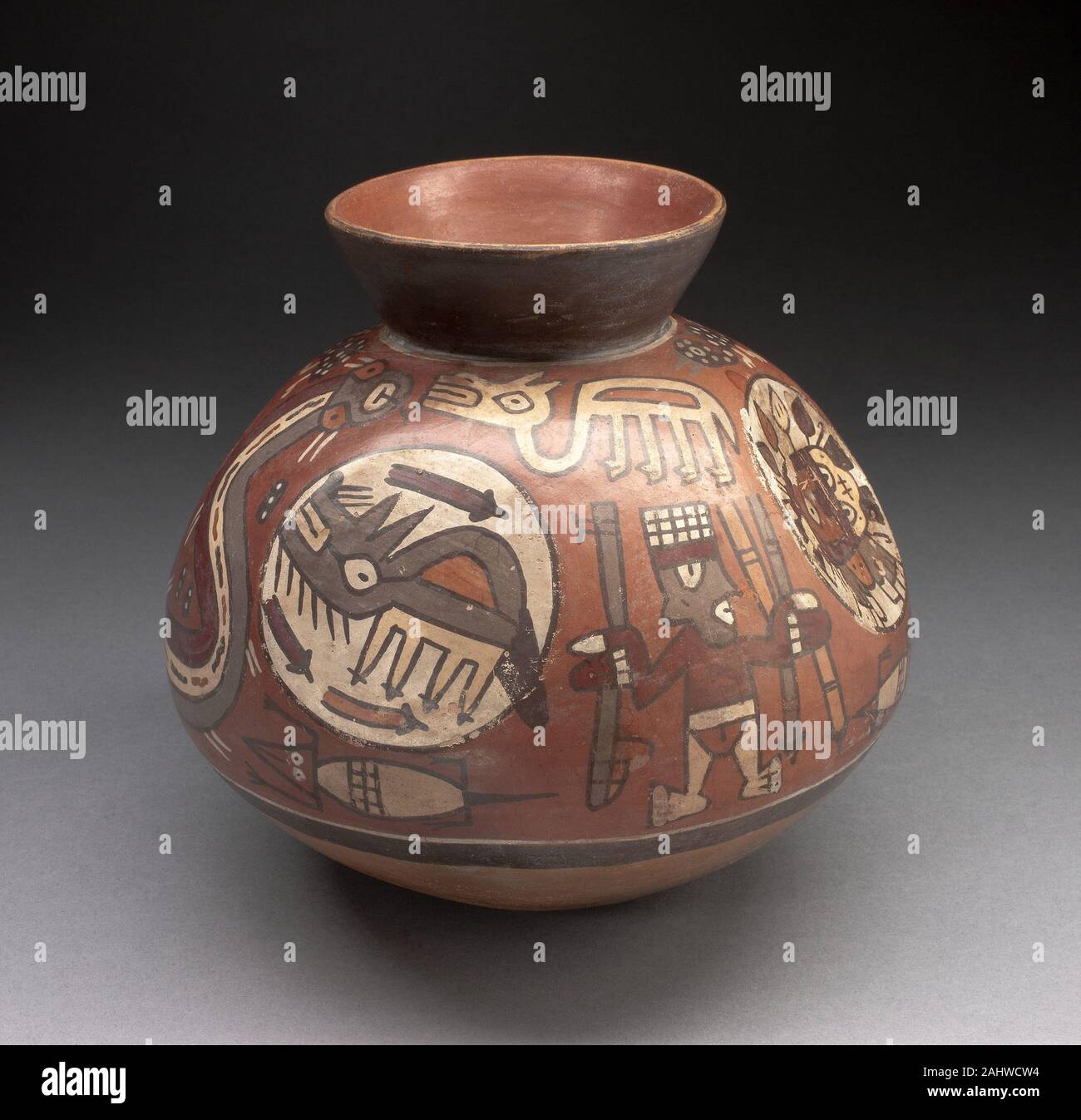 Nazca. Jar Depicting Hunters with Coyotes, Lizards, Serpents, and Birds ...