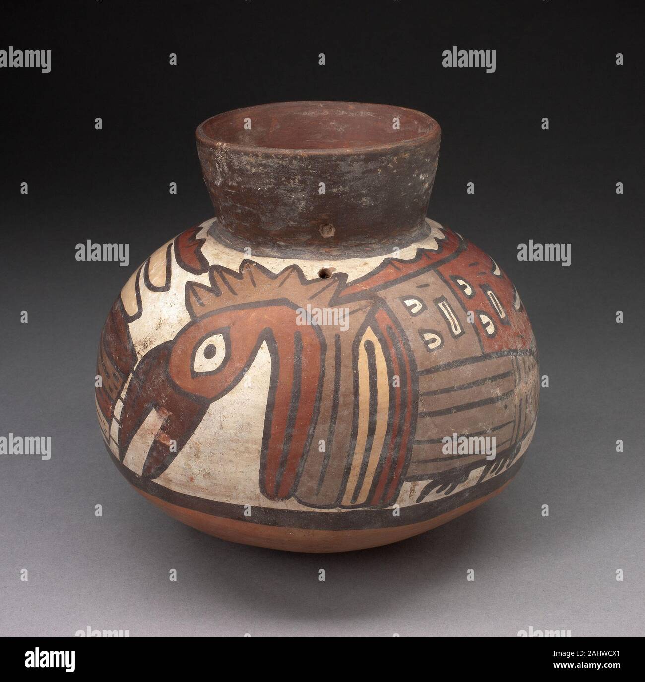Nazca. Jar with Narrowed Neck Depicting Abstract Birds. 180 BC–500 AD ...