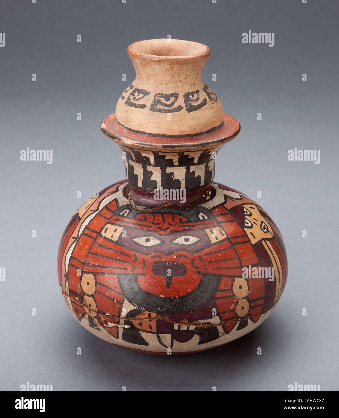 Nazca. Jar with Intricate Spout Depicting a Ritual Performer. 180 BC ...
