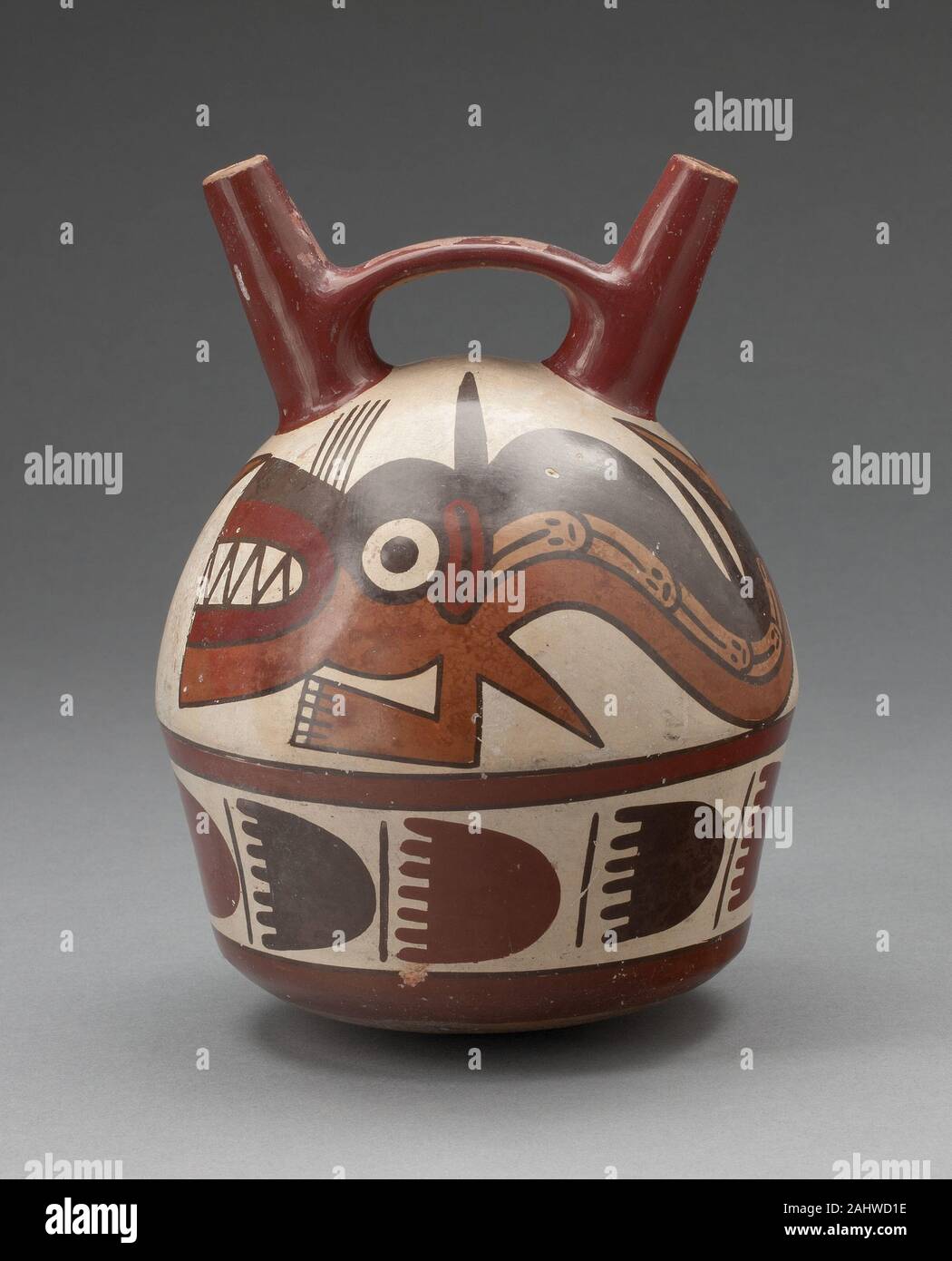 Nazca. Double Spout Vessel Depicting an Abstract Shark with Human ...