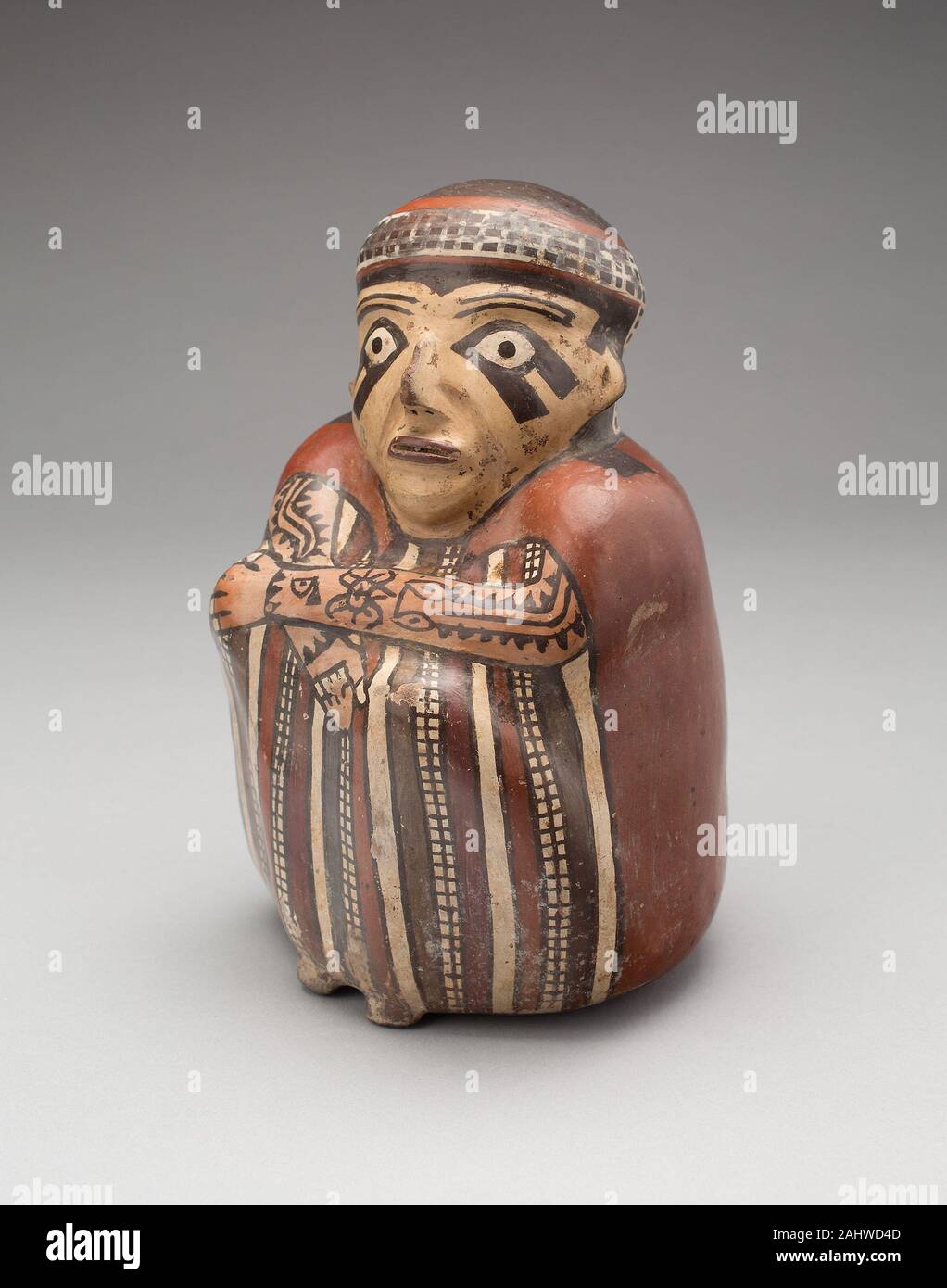 Nazca. Vessel in the Form of a Seated Figure with Tattooed Arms. 180 BC ...
