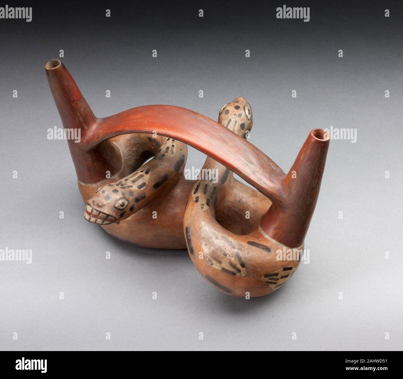 Tiwanaku. Double-Spout Bridge Vessel in the form of a Double-Headed ...